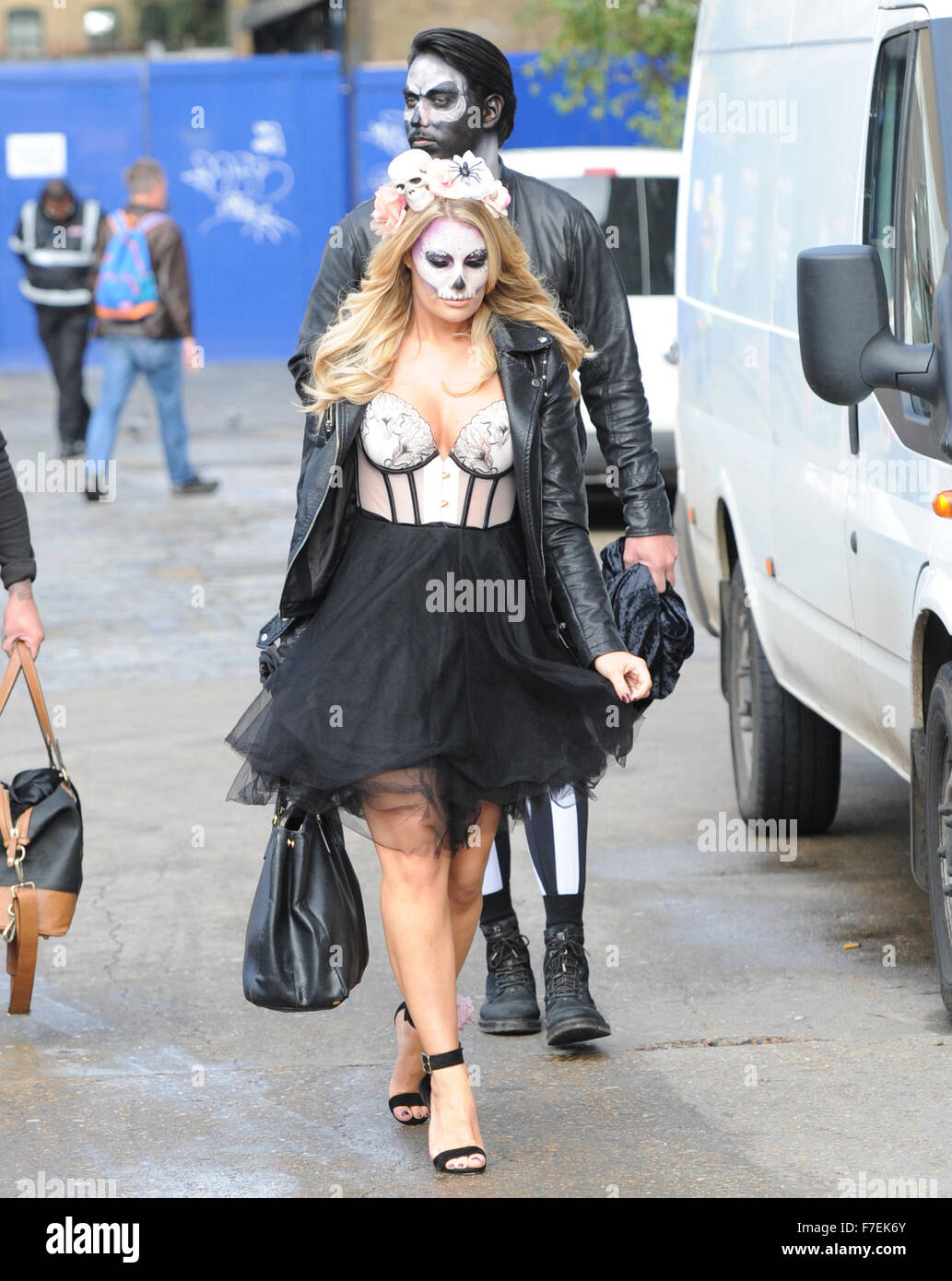 The Cast Of The Only Way Is Essex Filming In London For Their Halloween Party Featuring