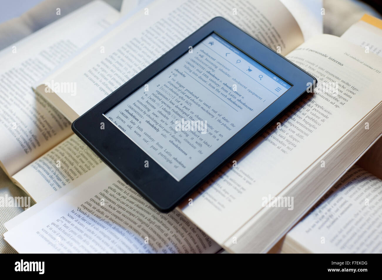 Books vs ebook reader hi-res stock photography and images - Alamy