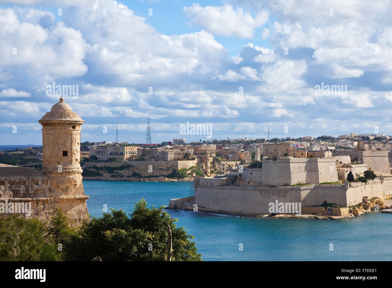 View of Valletta with knight's forts, Malta Stock Photo - Alamy