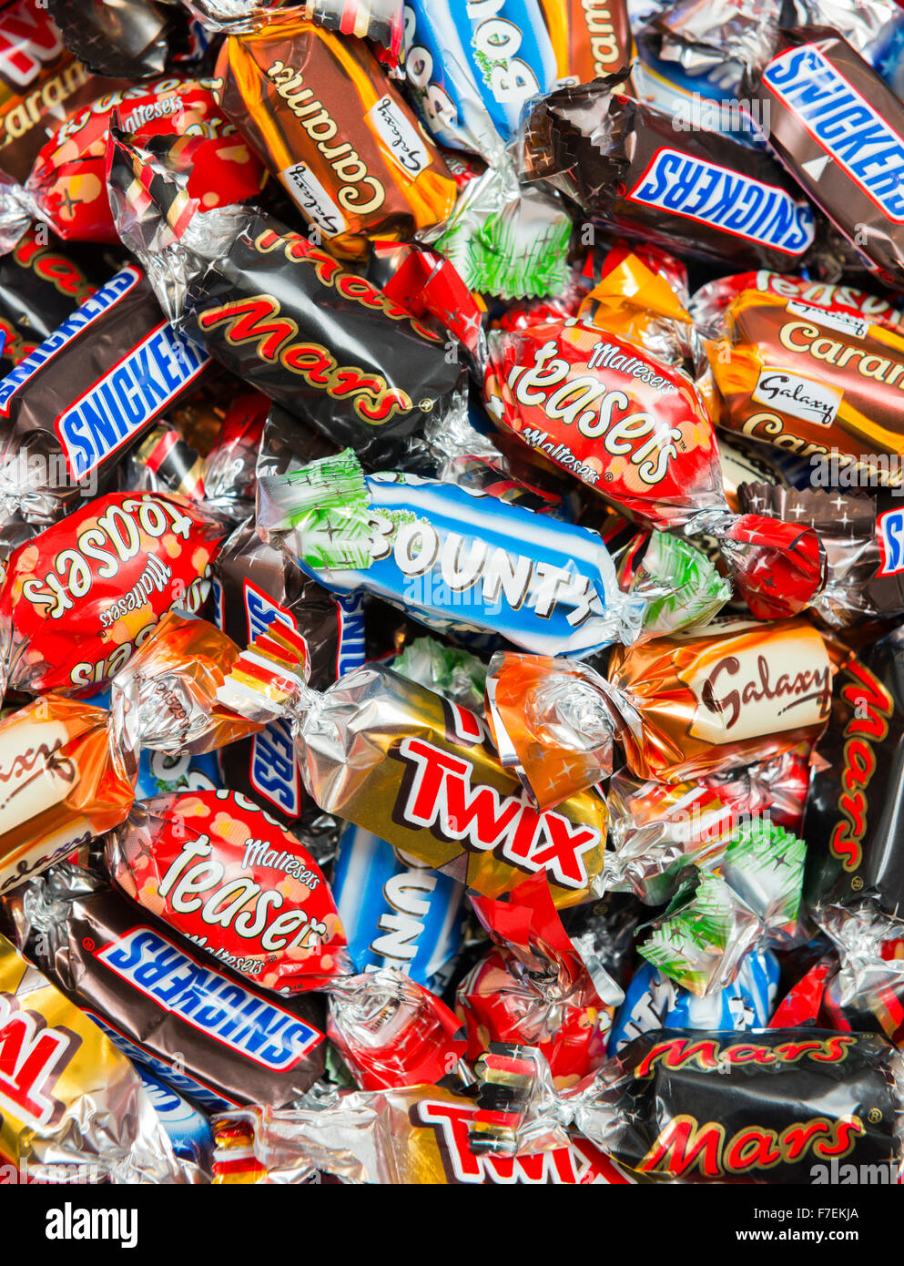 A selection of chocolates from a tin of Celebrations Stock Photo - Alamy