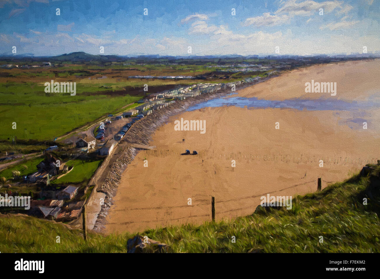 Brent Knoll and Brean beach from Brean Down in Somerset England UK ...