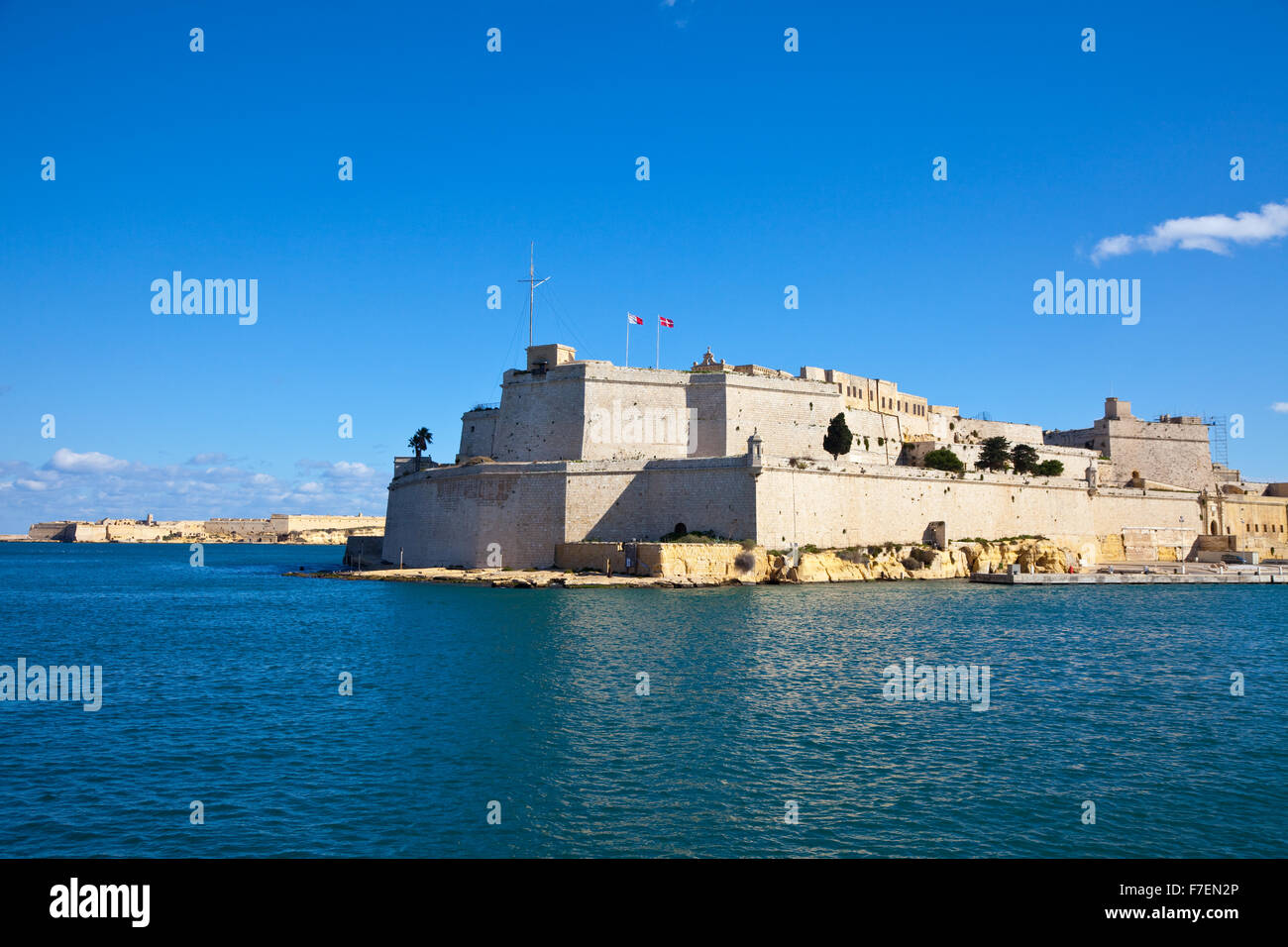 View of St. Angelo Fort from Grand Harbour side. Malta Stock Photo - Alamy