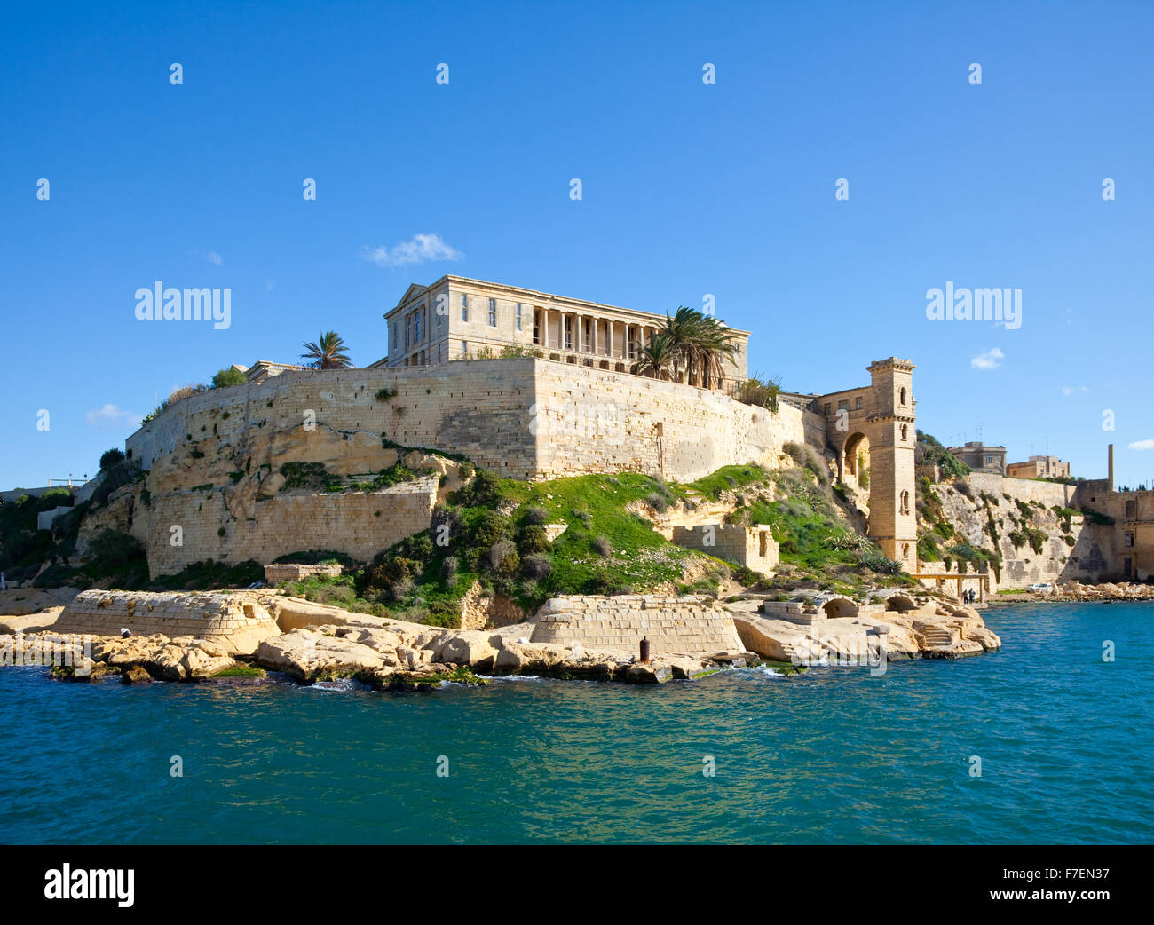 View of Kalkara Palaces and Grand Harbour. Malta Stock Photo - Alamy