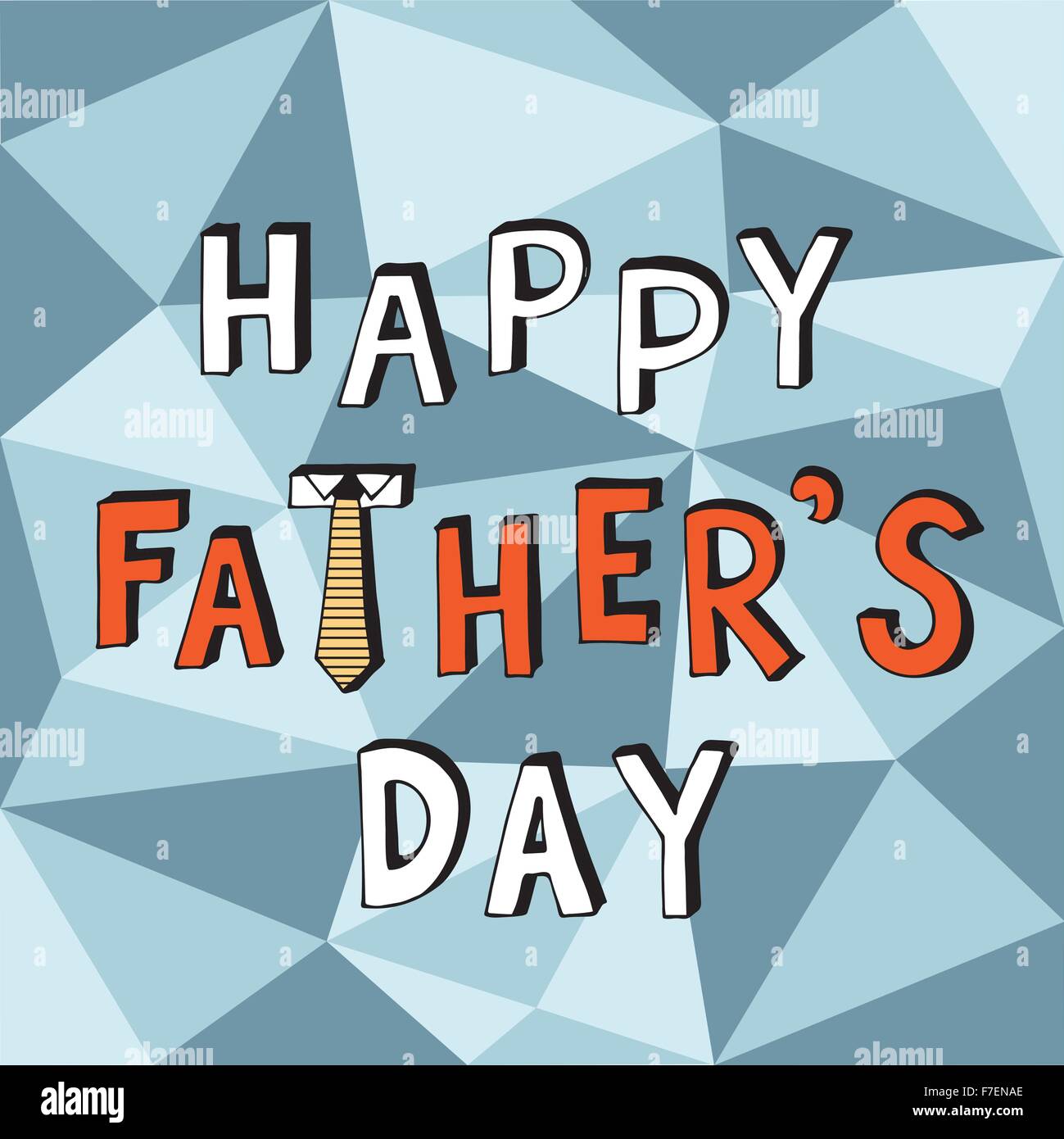Happy father’s day doodle with low poly background geometric shape ...