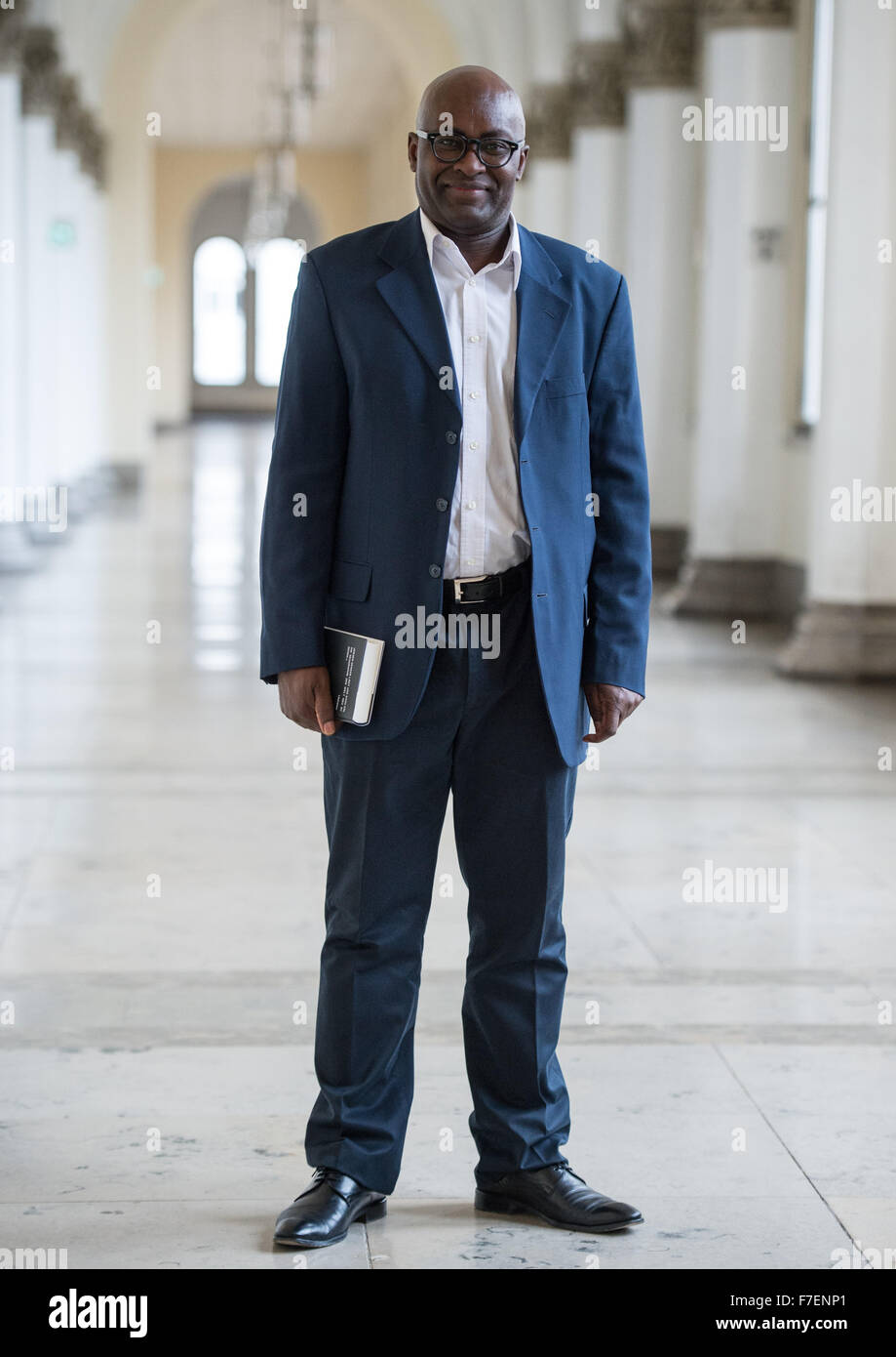 Author Achille Mbembe poses at Ludwig Maximilian University in Munich ...