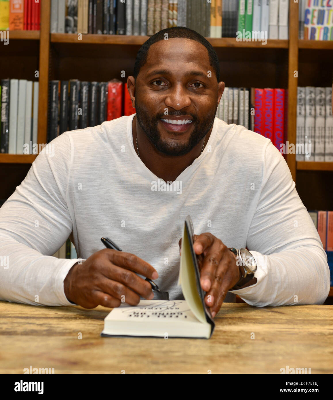 Ray Lewis signs copies of his book 'I Feel Like Going On: Life, Game ...
