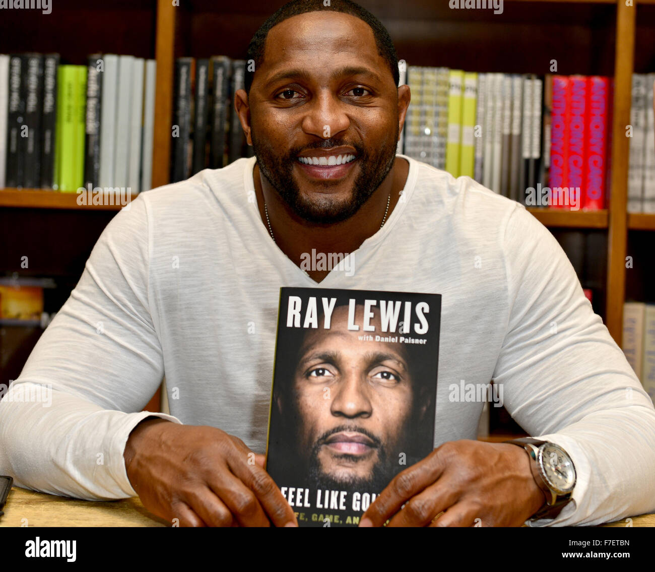 Ray Lewis signs copies of his book 'I Feel Like Going On: Life, Game ...
