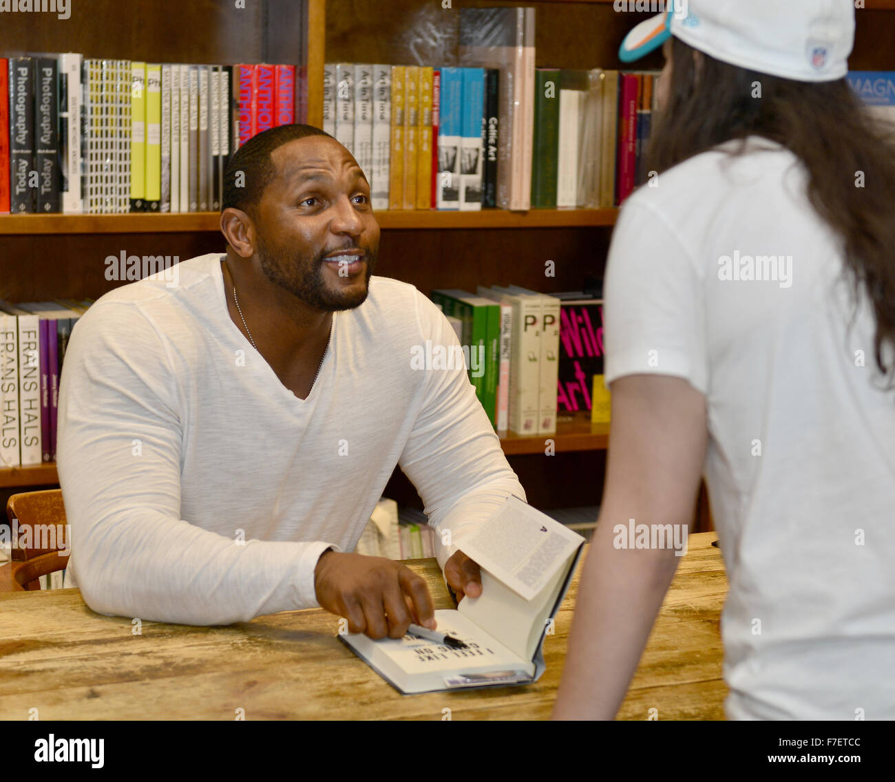 Ray Lewis signs copies of his book 'I Feel Like Going On: Life, Game ...