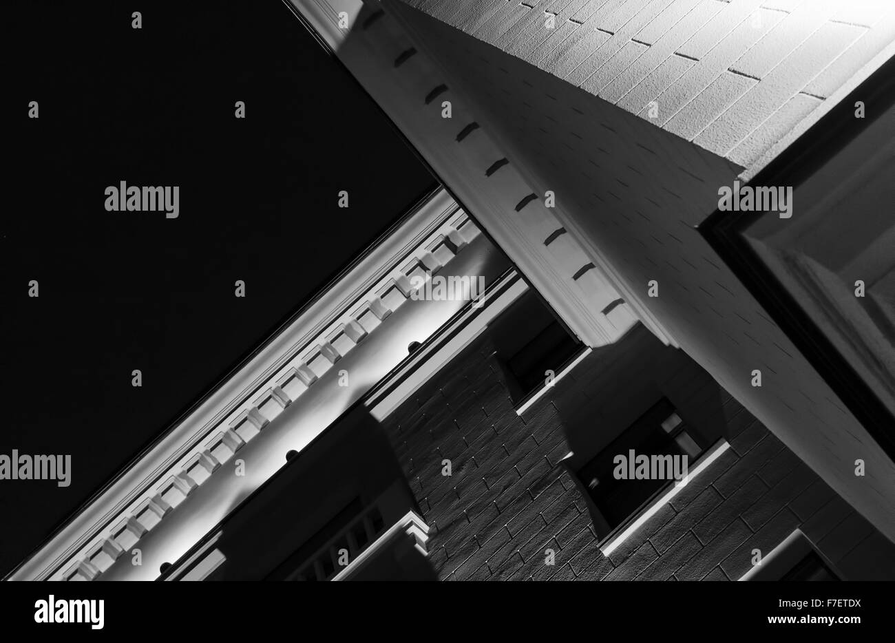 Diagonal angled building in black and white monochrome Stock Photo - Alamy