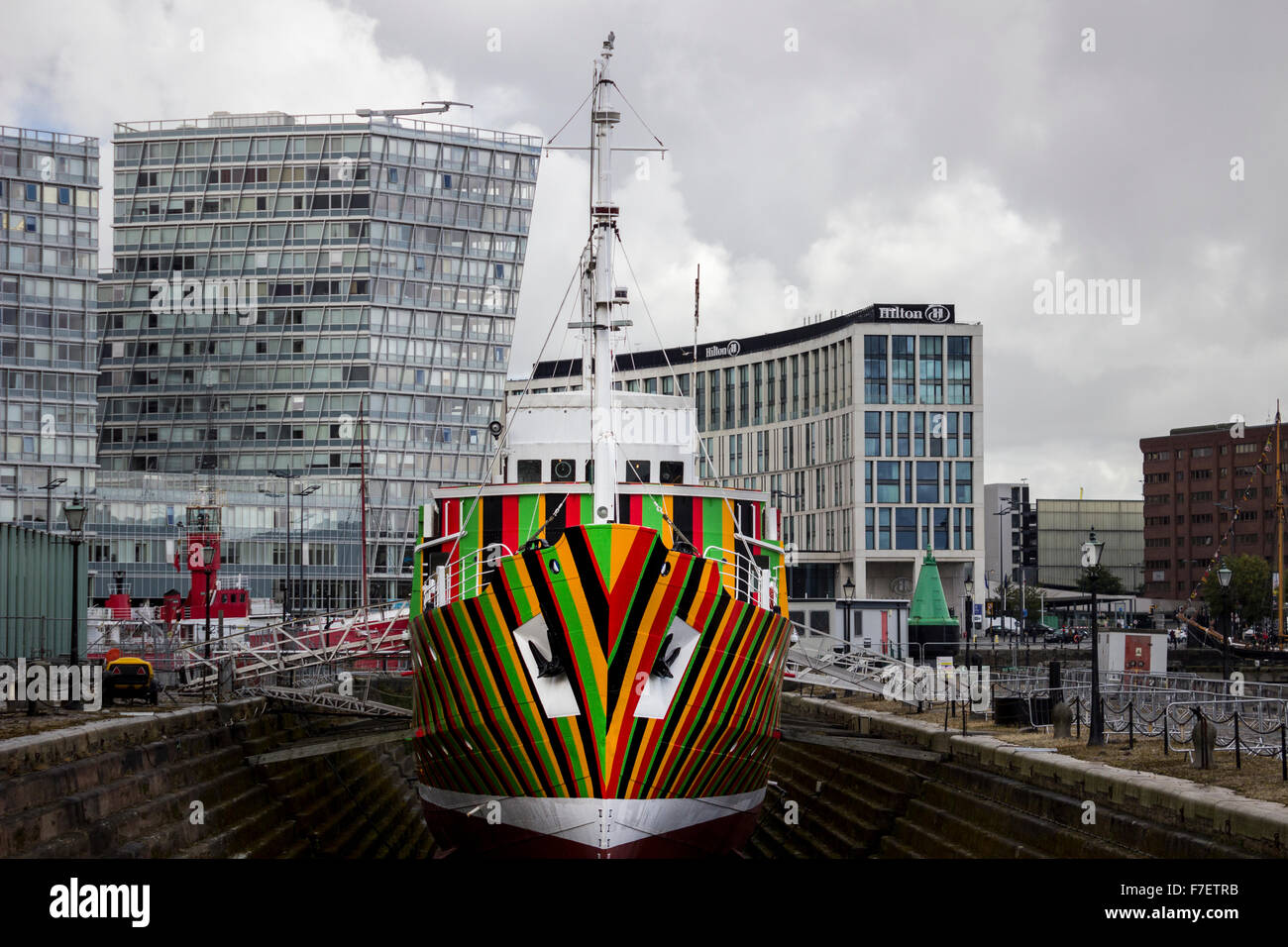 the dazzle ship. liverpool. dry dock Stock Photo - Alamy