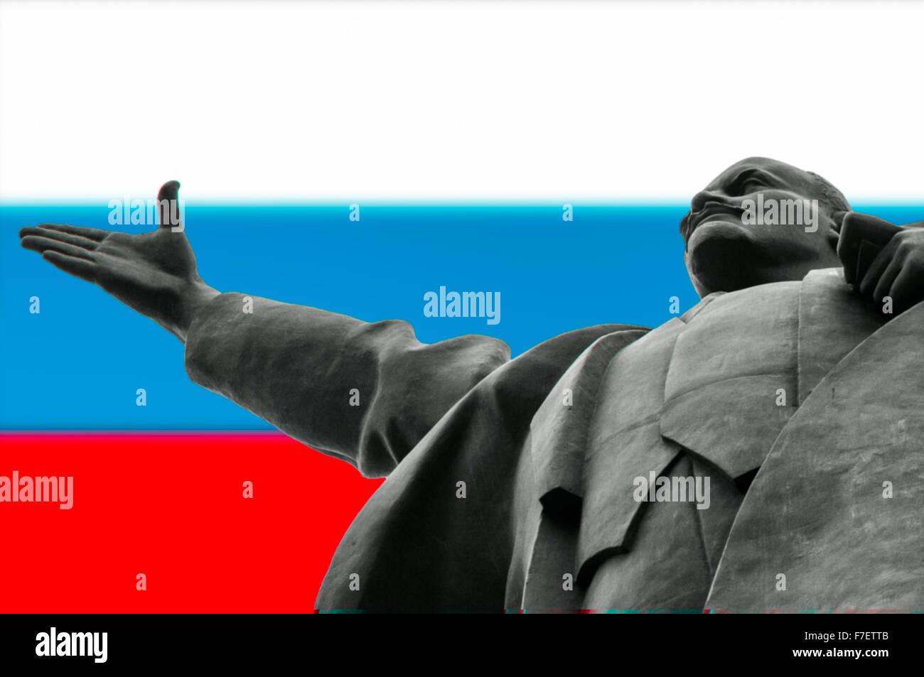 Metal statue of the old and very famous Russian Leader Lenin against ...