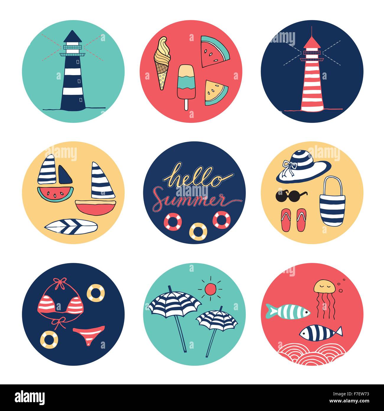 Illustration jellyfish circle Stock Vector Images - Alamy