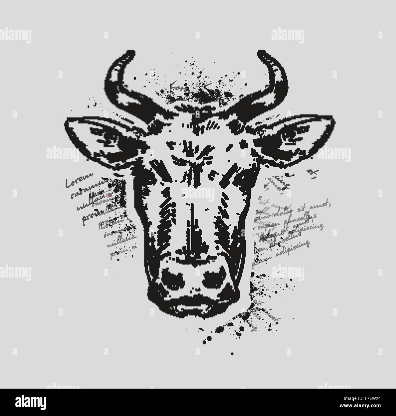 Cow head drawing hi-res stock photography and images - Alamy