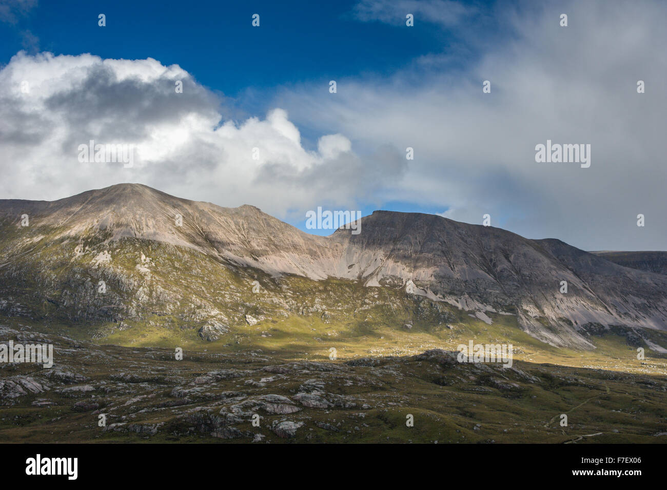 Foinaven from the lower slope of Arkle Stock Photo - Alamy