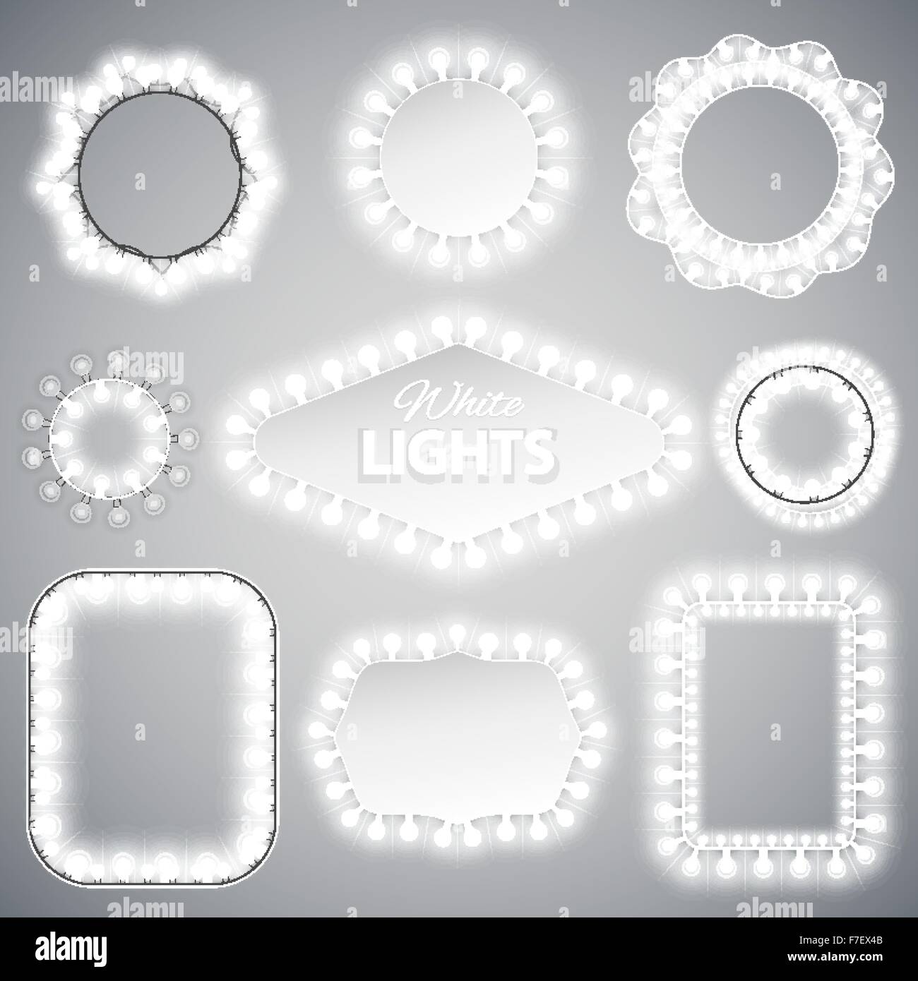 White Christmas Lights Frames Stock Vector Image & Art - Alamy
