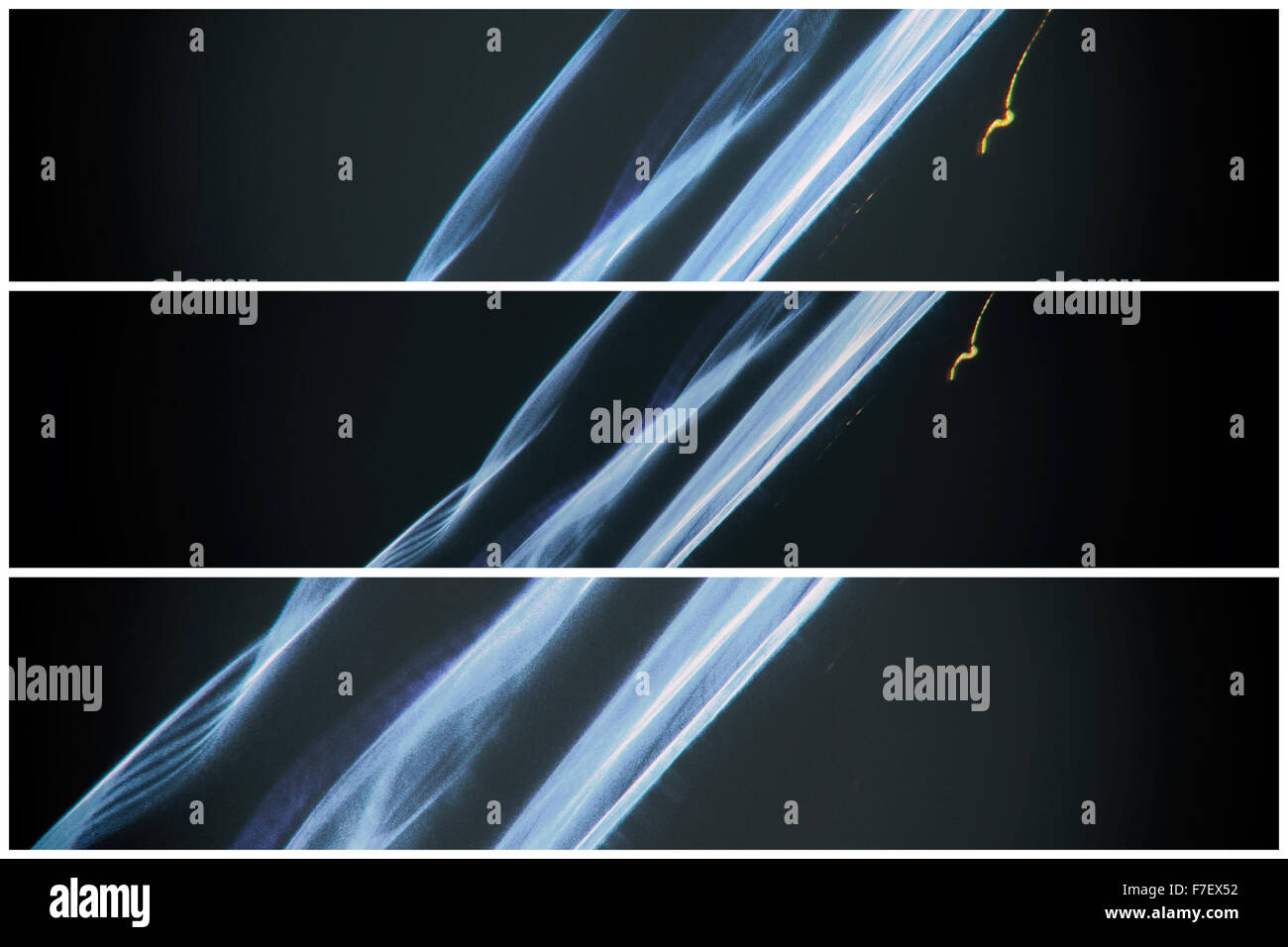 Lightpainting triptych in horizontal format using vibrant funky colour ...