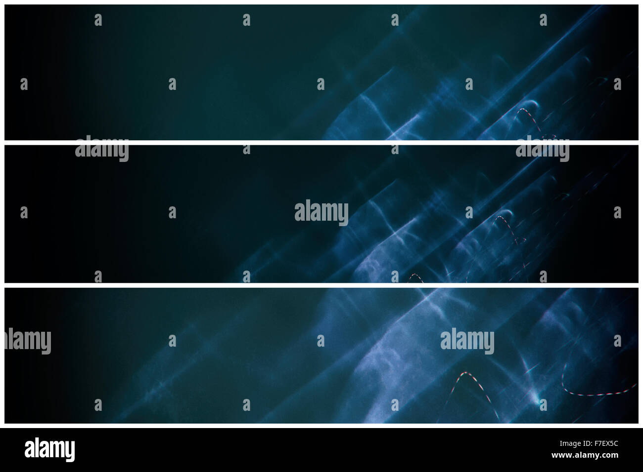 Lightpainting triptych in horizontal format using vibrant funky colour ...