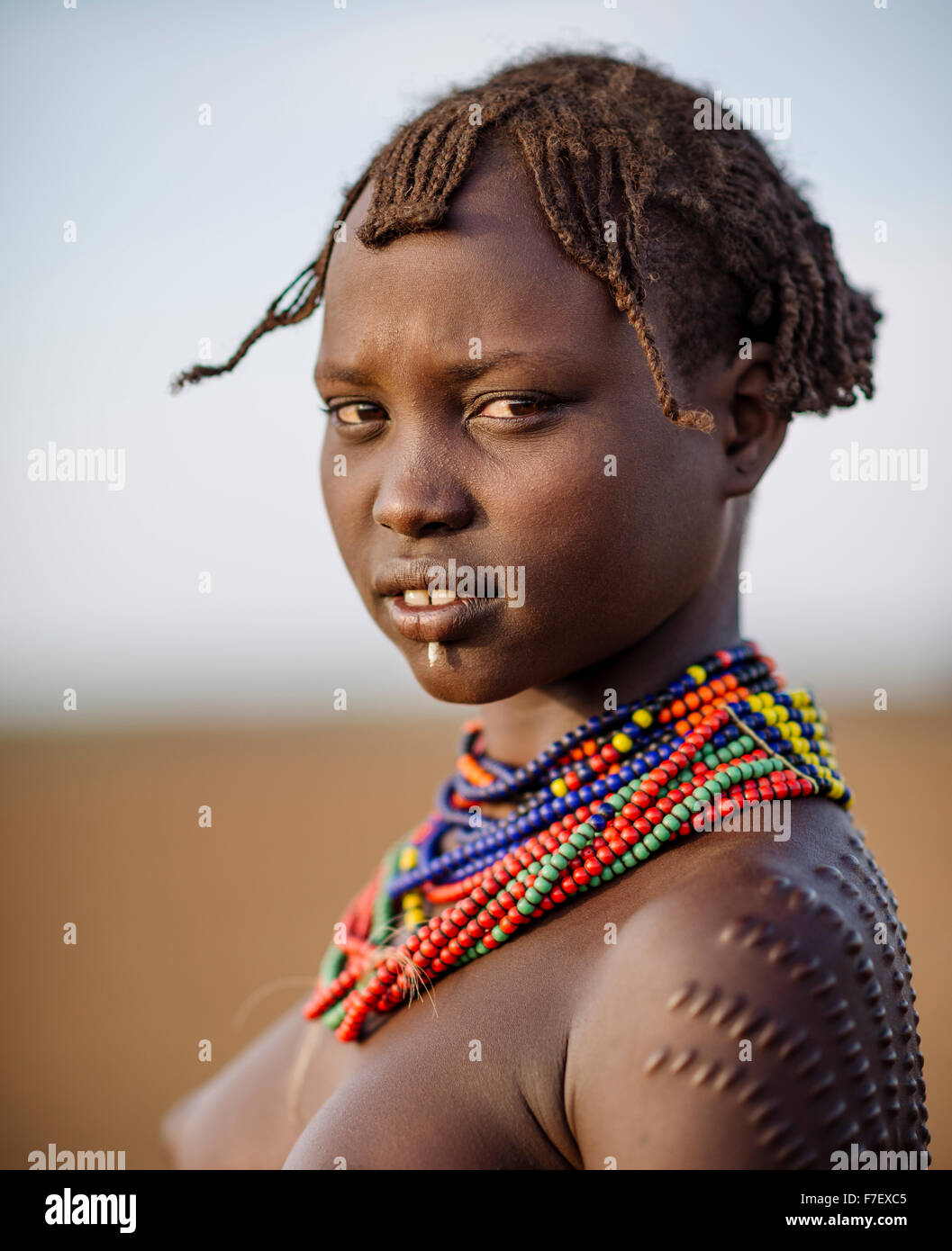 Portrait of Balte, Dassanech Tribe, Salany Village, Omorate, Omo Valley ...