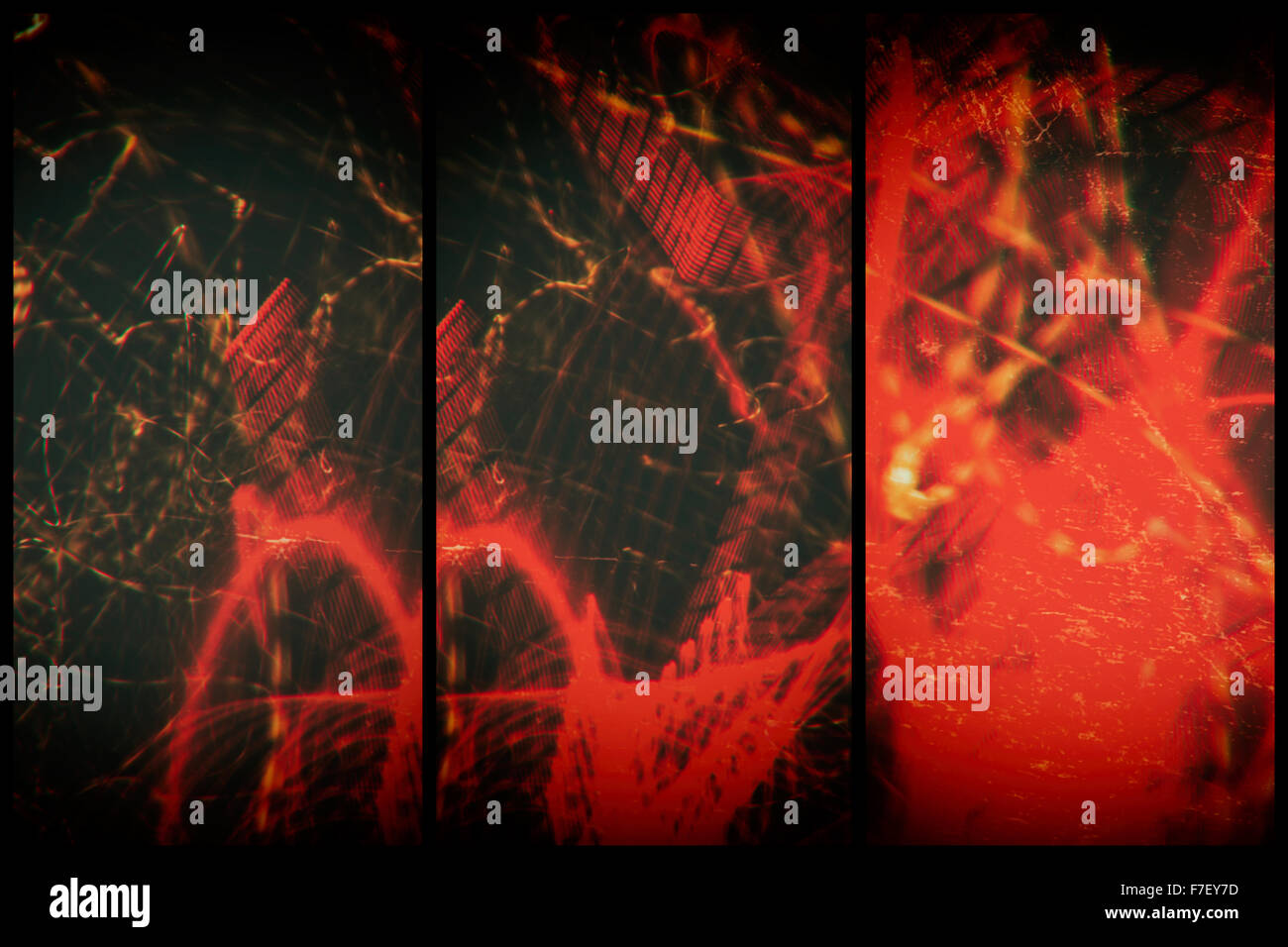 The triptych Lightpainting presents modern urbanism using vibrant funky ...