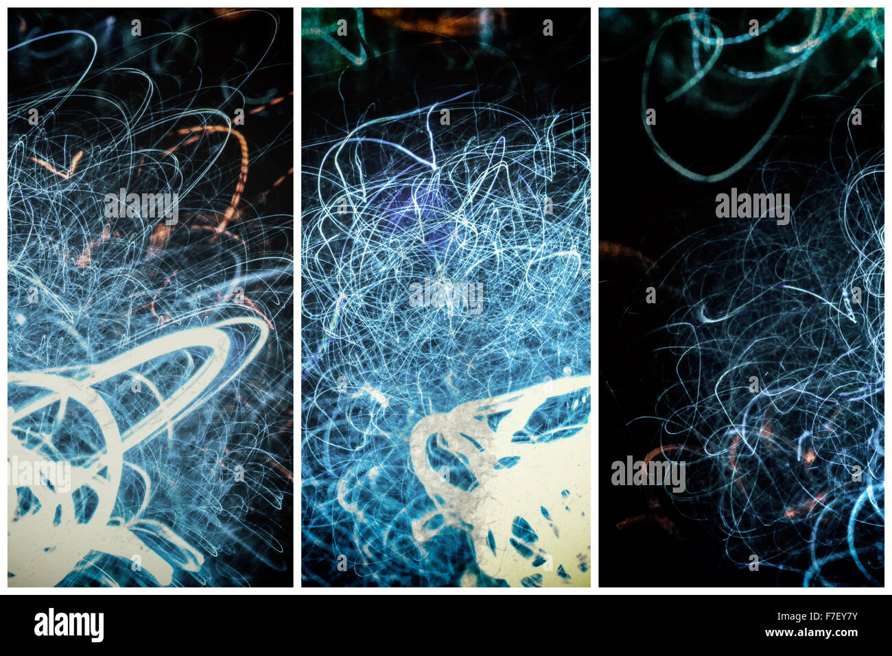 The triptych Lightpainting presents modern urbanism using vibrant funky ...