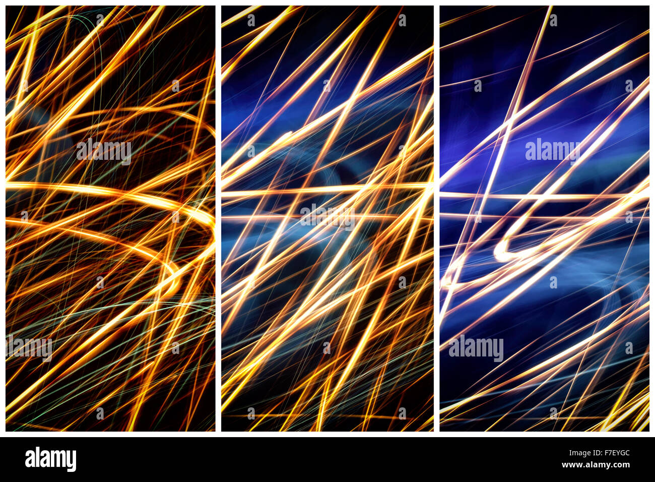 The triptych Lightpainting presents modern urbanism using vibrant funky ...