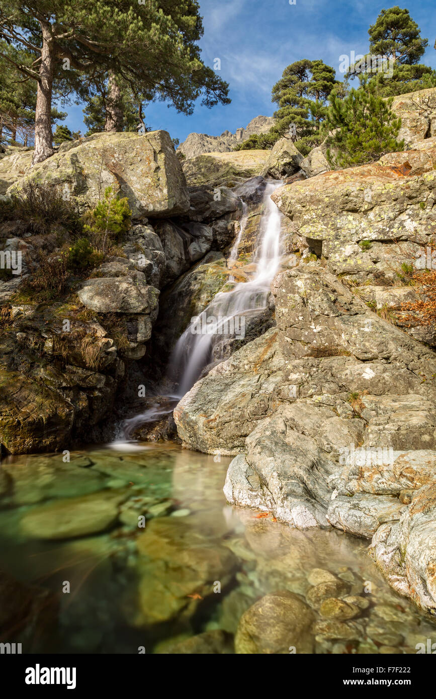 Slow shutter image of Cascade des Anglais waterfall cascading into ...