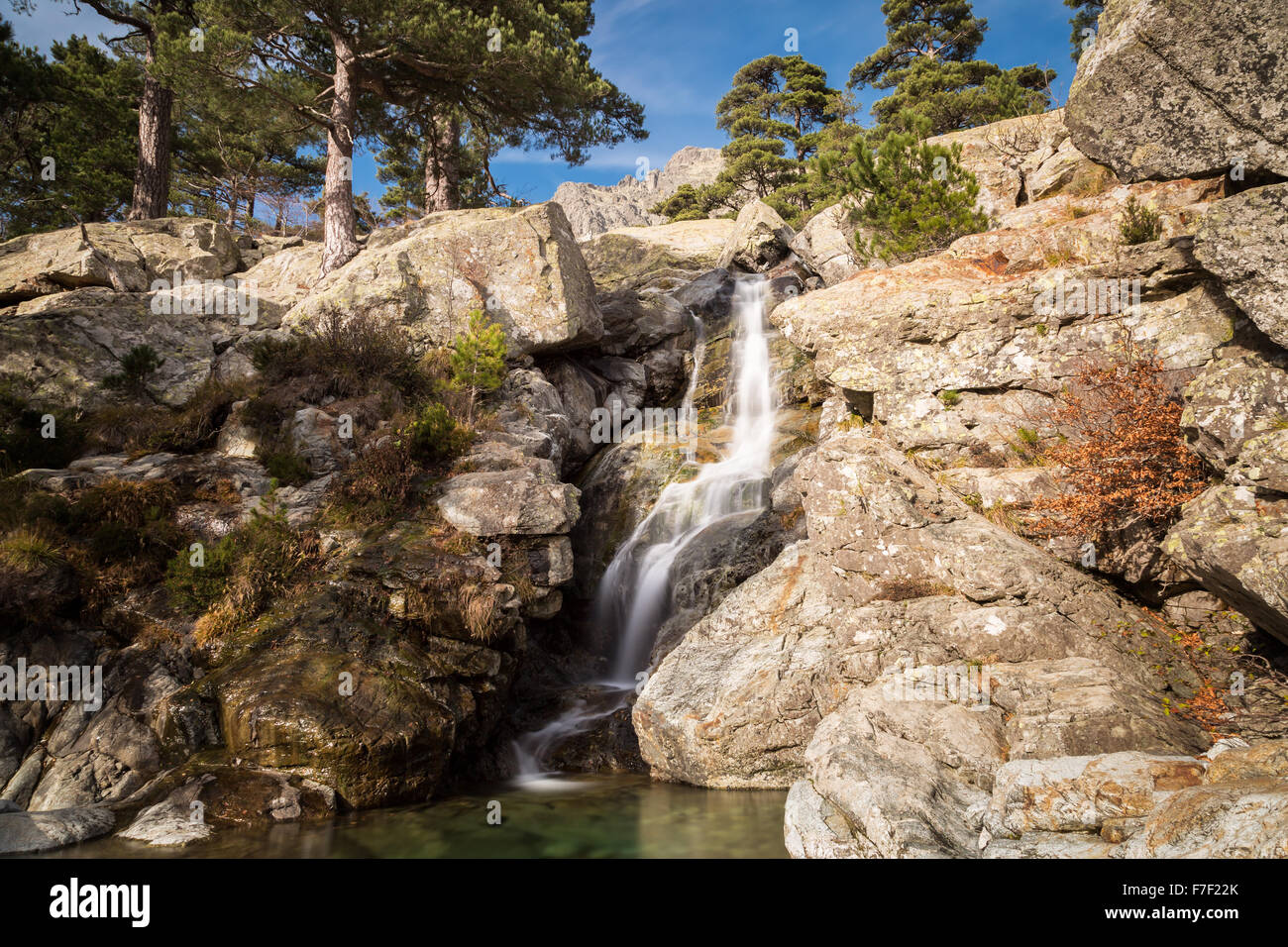 Slow shutter image of Cascade des Anglais waterfall cascading into ...