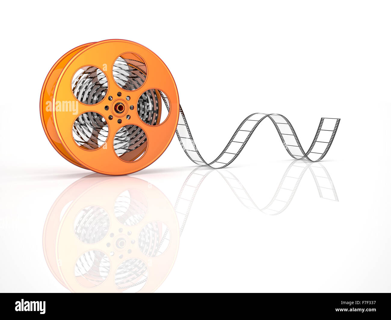 film movie roll cinema strip 3d render illustration background footage ...