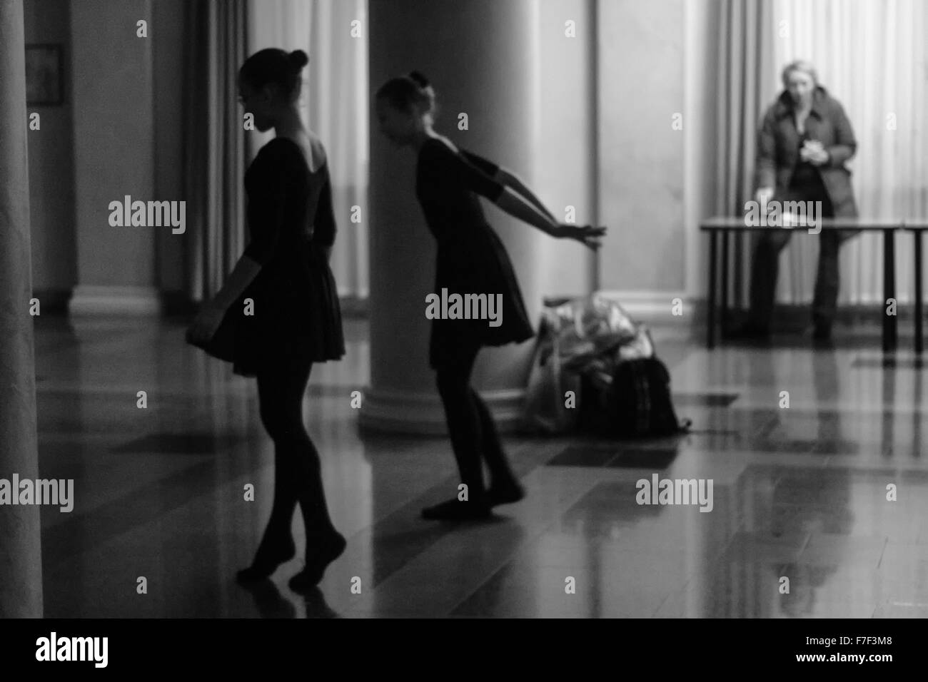 Young Russian Ballerinas warm up with fun and exercise routines as they ...