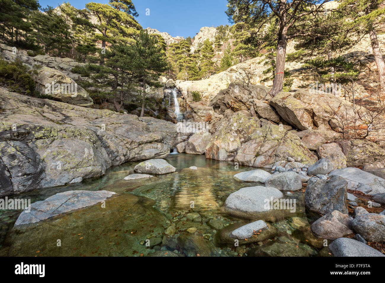 Slow shutter image of Cascade des Anglais waterfall cascading into ...
