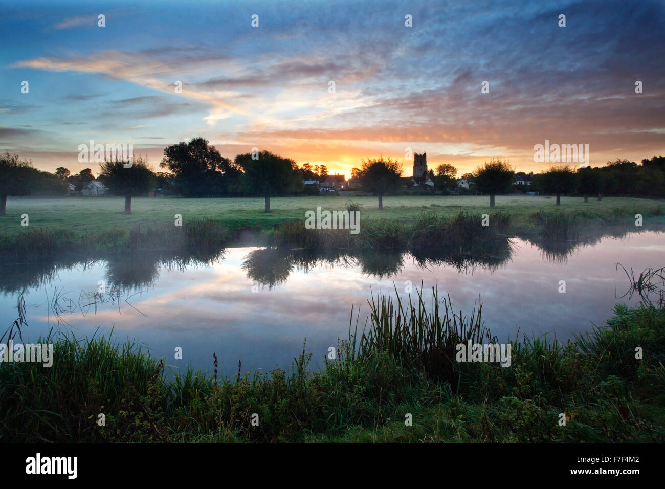 Sudbury Water Meadows at Dawn Sudbury Suffolk England Stock Photo - Alamy