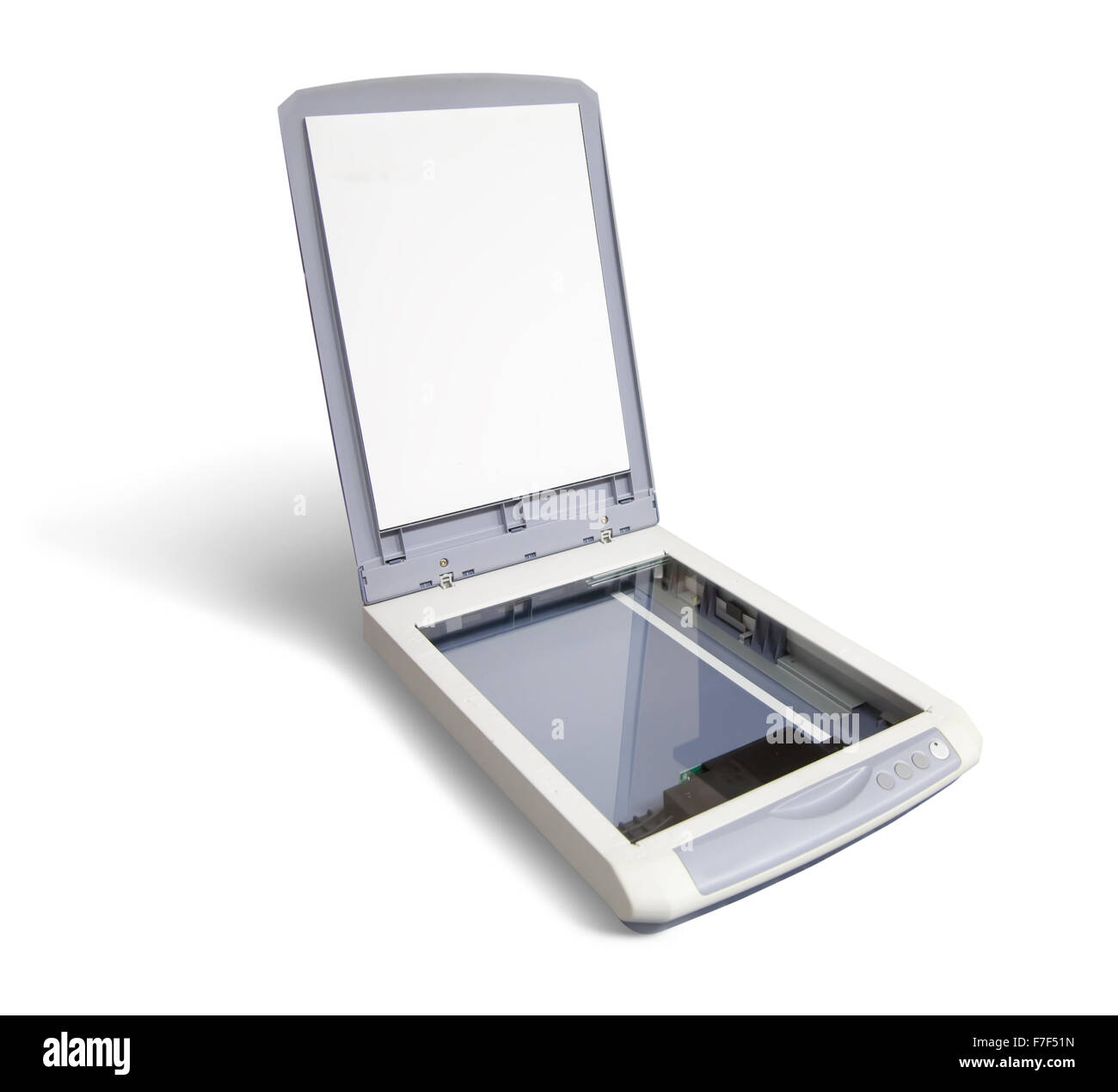 opened office A4 scanner. Isolated on white with clipping path Stock ...