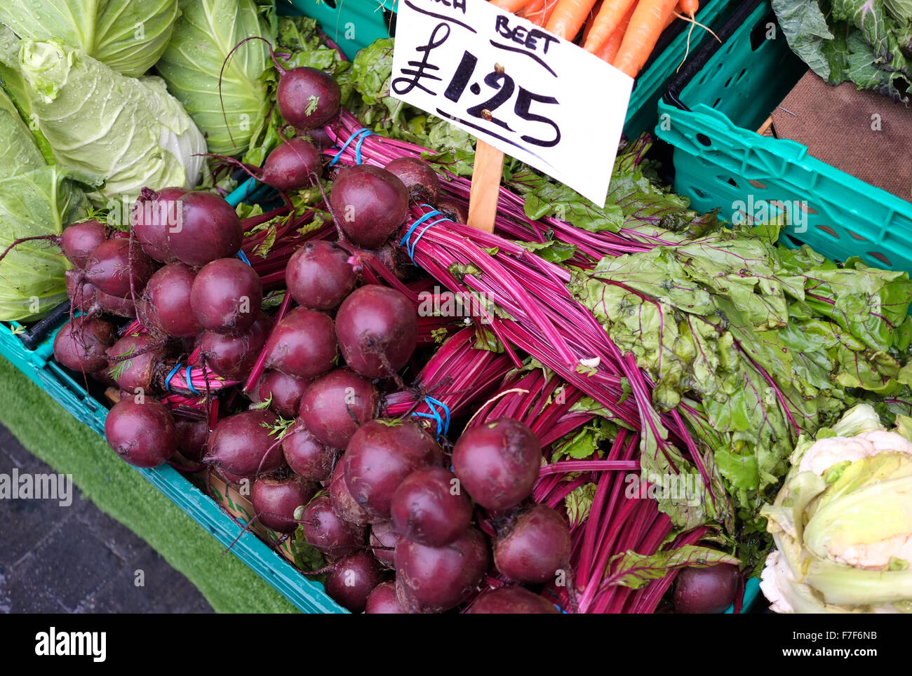 fresh red beetroot on market stall Stock Photo - Alamy