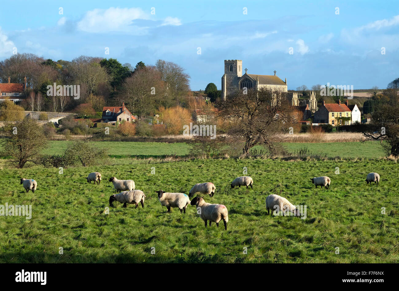 cley church and village, north norfolk, england Stock Photo - Alamy