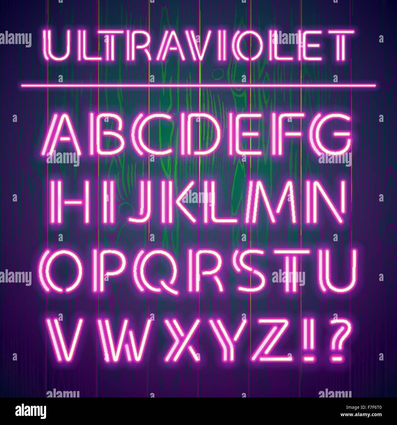 Glowing Ultraviolet Neon Alphabet Stock Vector Image & Art - Alamy