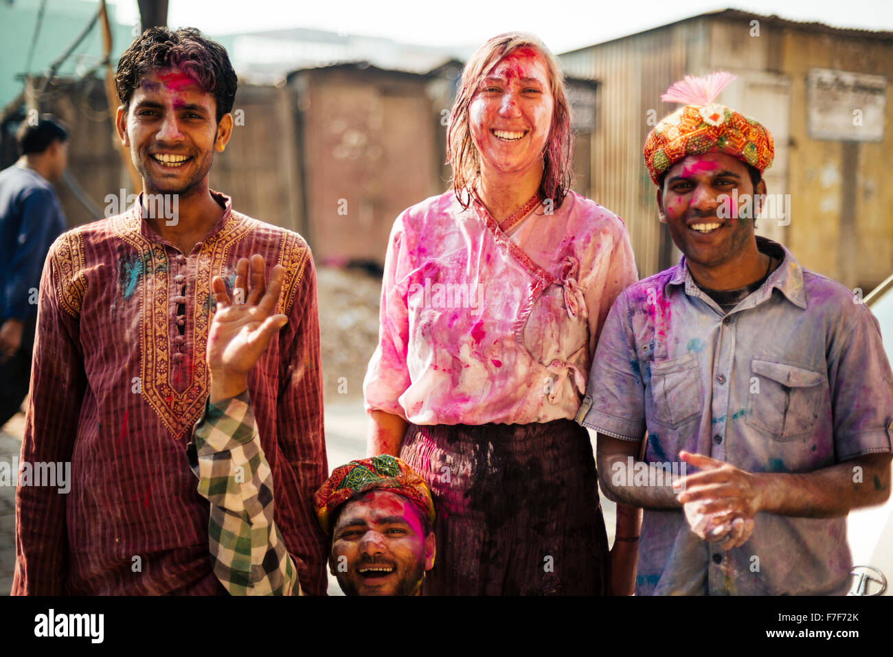 Holi Festival Celebrations in Mathura, Braj, Uttar Pradesh, India Stock ...