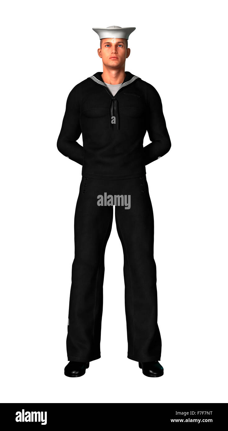 3D digital render of a young seaman isolated on white background Stock ...