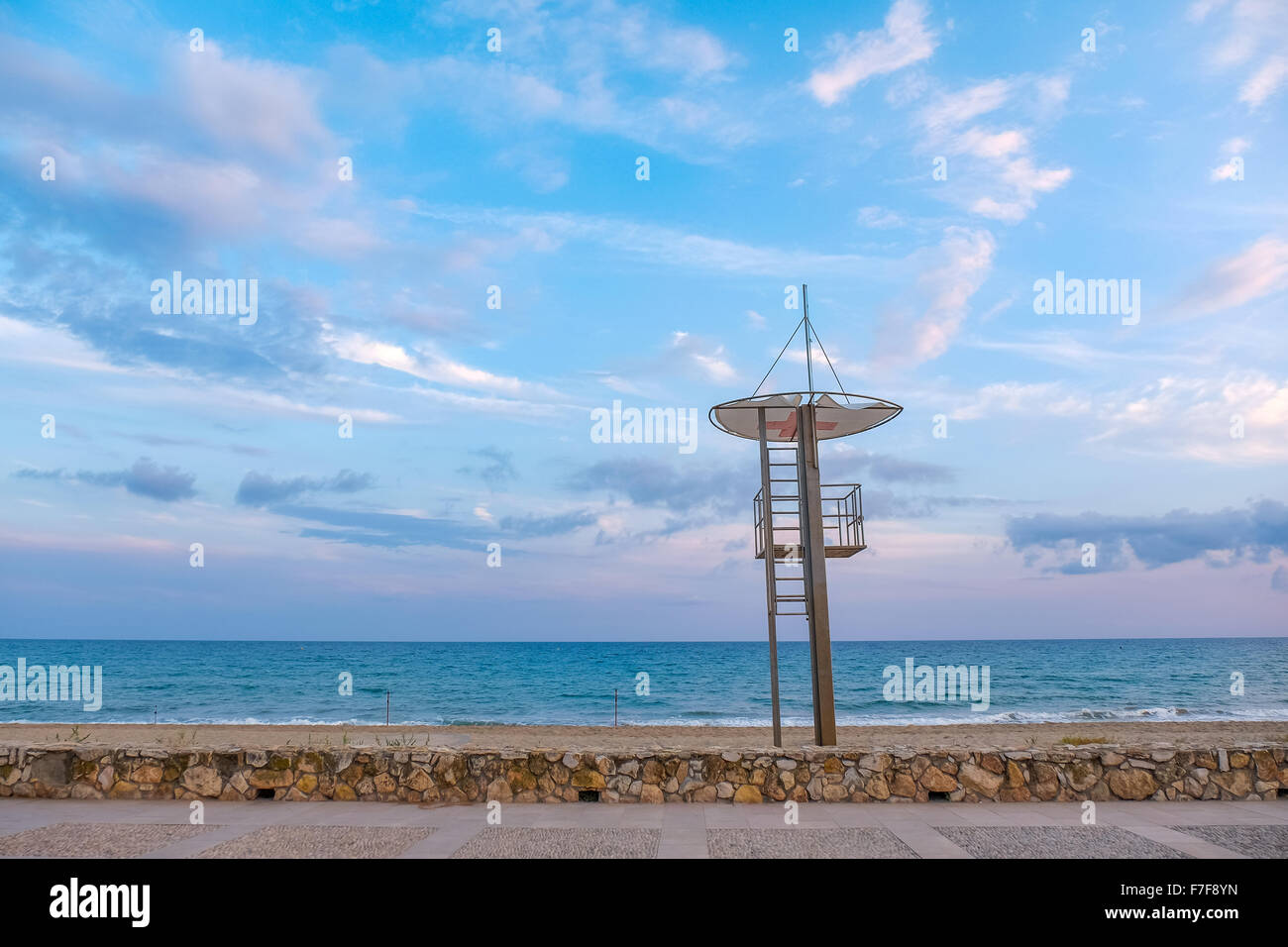 Altafulla beach sunset. Spain summer 2015 Stock Photo - Alamy