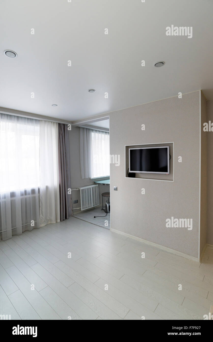 Modern living-room with TV and hifi equipment Stock Photo - Alamy