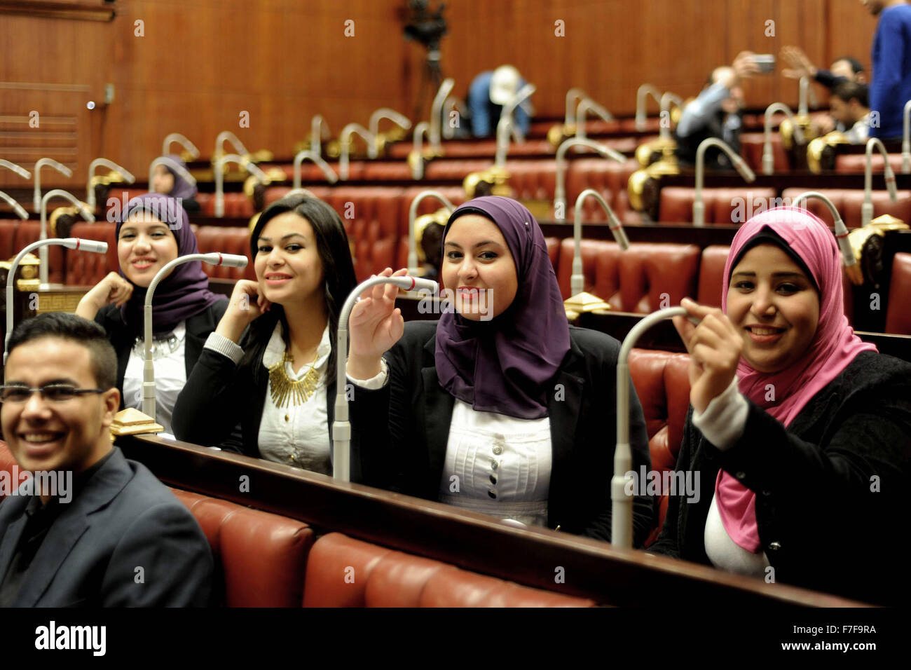 Cairo, Egypt. 30th Nov, 2015. Egyptian students of Cairo University ...