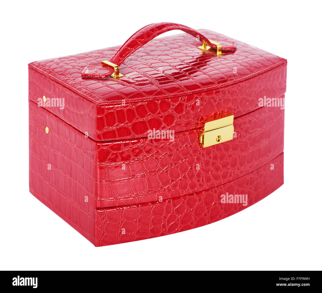 Red box for jewelry on a white background Stock Photo - Alamy