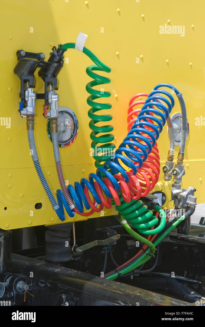 Airbrake Connections on New Semi-Truck Stock Photo - Alamy