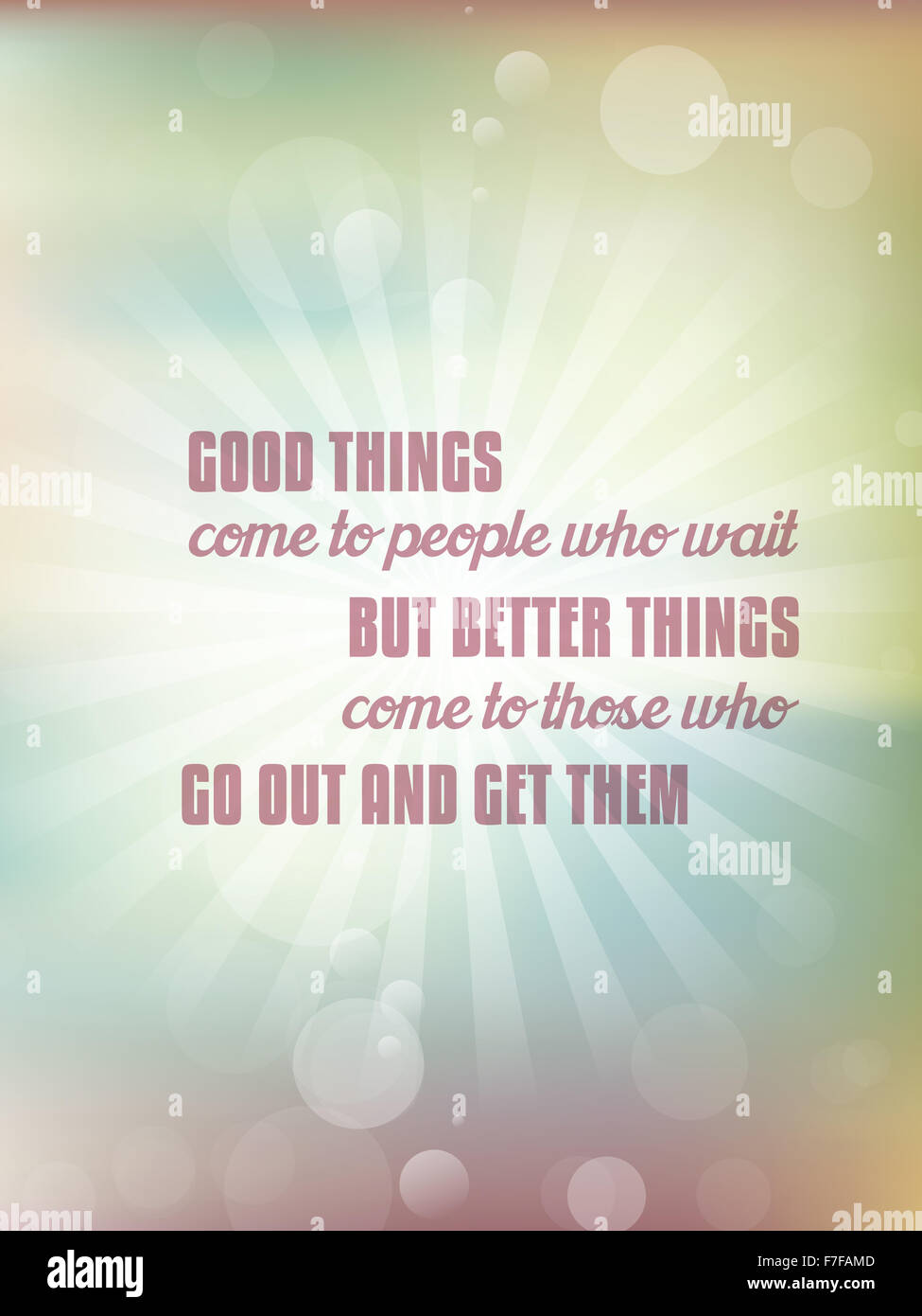 Inspirational quote on an abstract background Stock Photo - Alamy