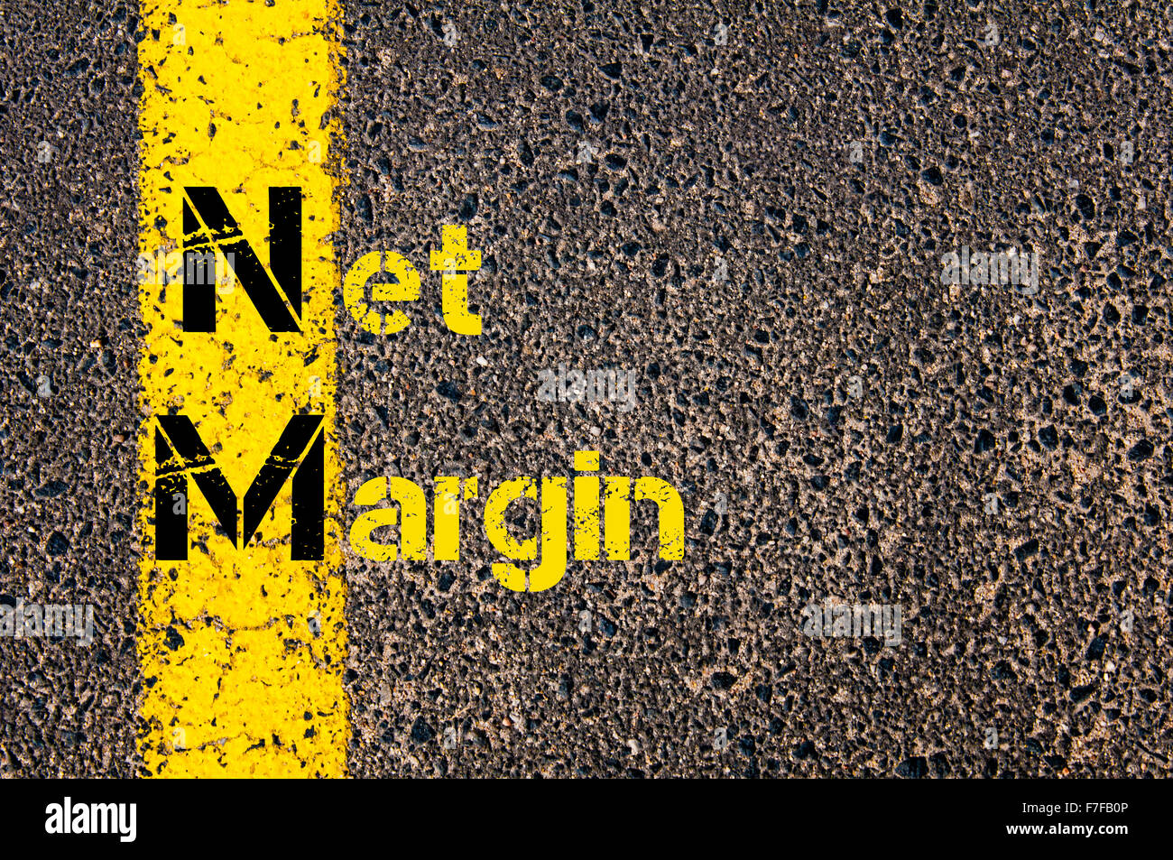 Concept image of Business Acronym NM as Net Margin written over road ...
