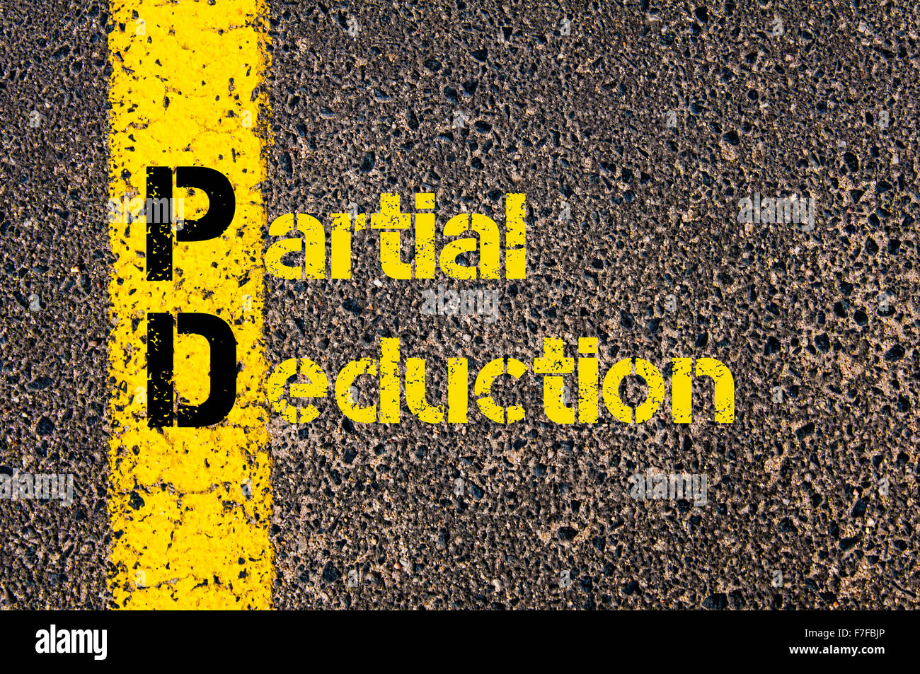 Concept image of Accounting Business Acronym PD Partial Deduction ...