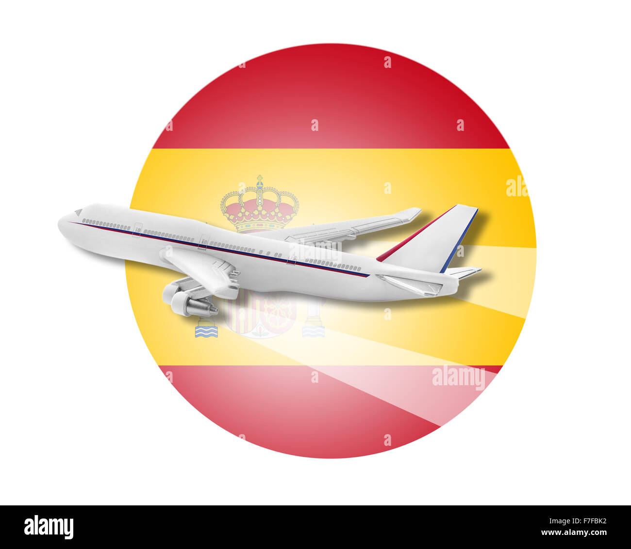 Plane and Spain flag Stock Photo - Alamy