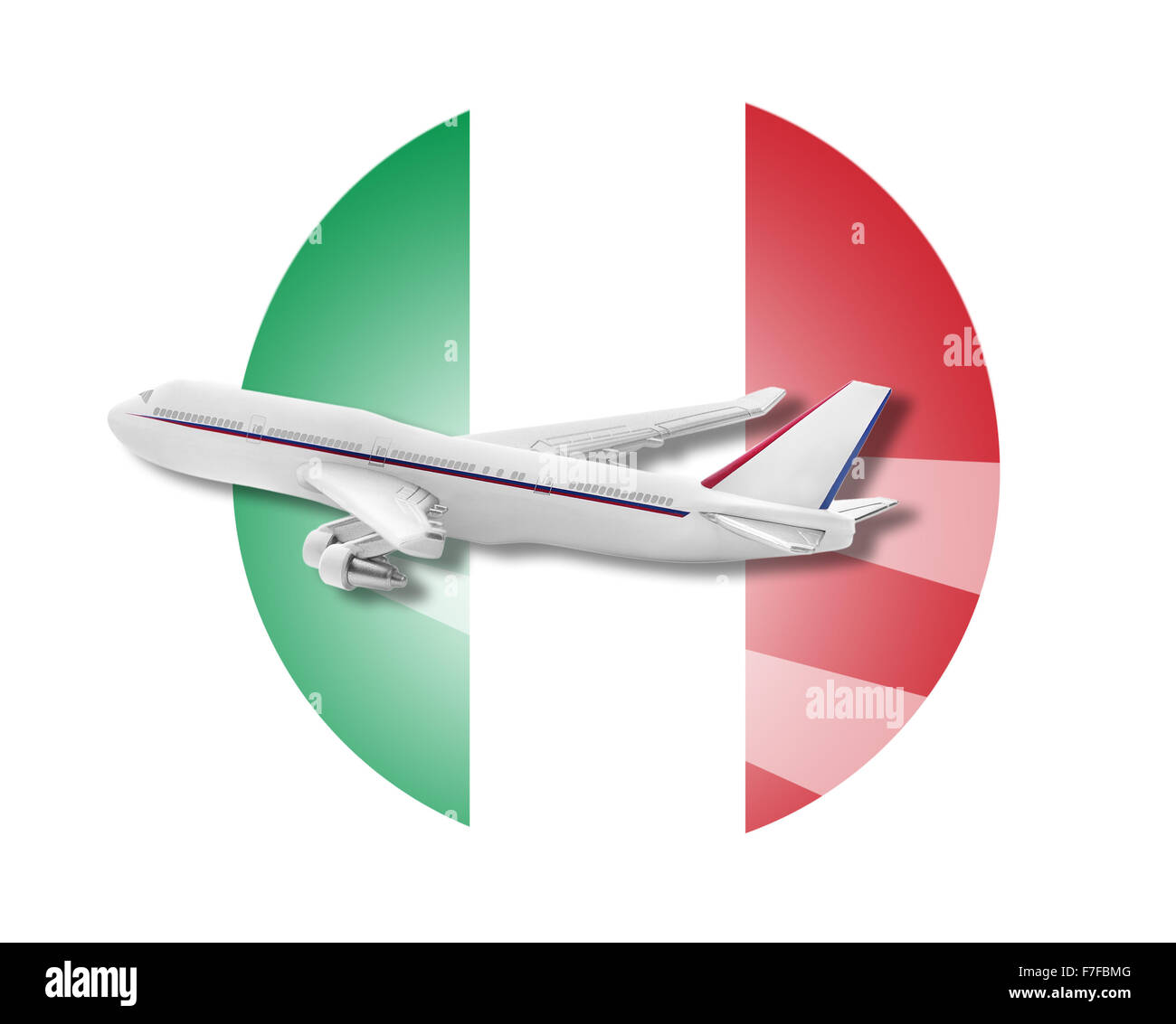 Plane and Italy flag Stock Photo - Alamy