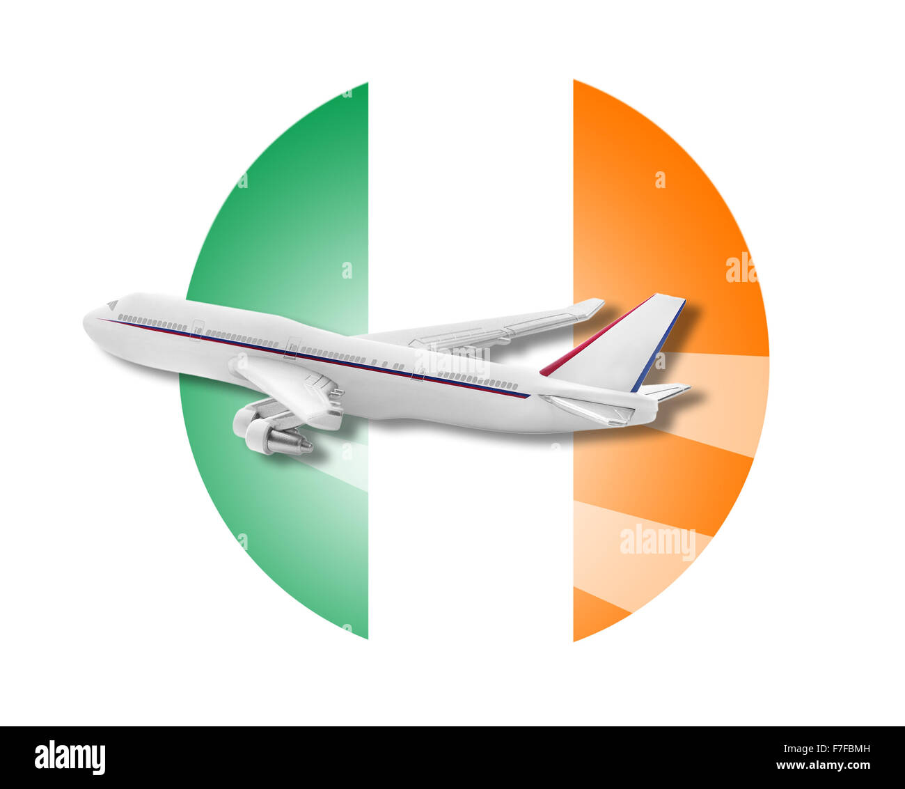 Plane and Ireland flag Stock Photo - Alamy