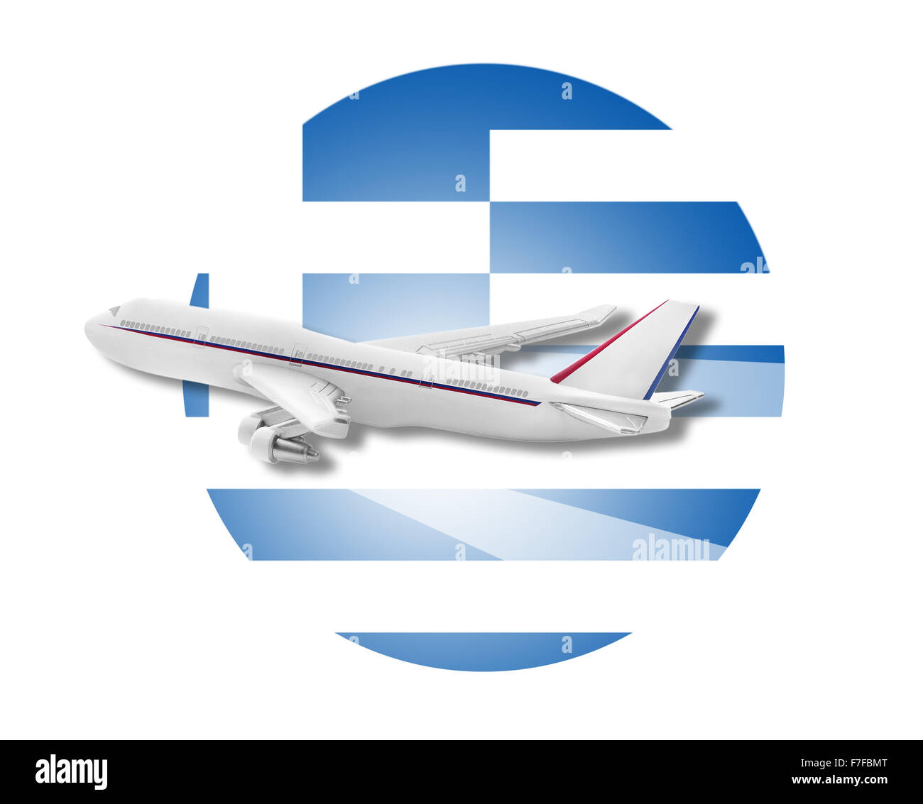 Plane and Greece flag Stock Photo - Alamy