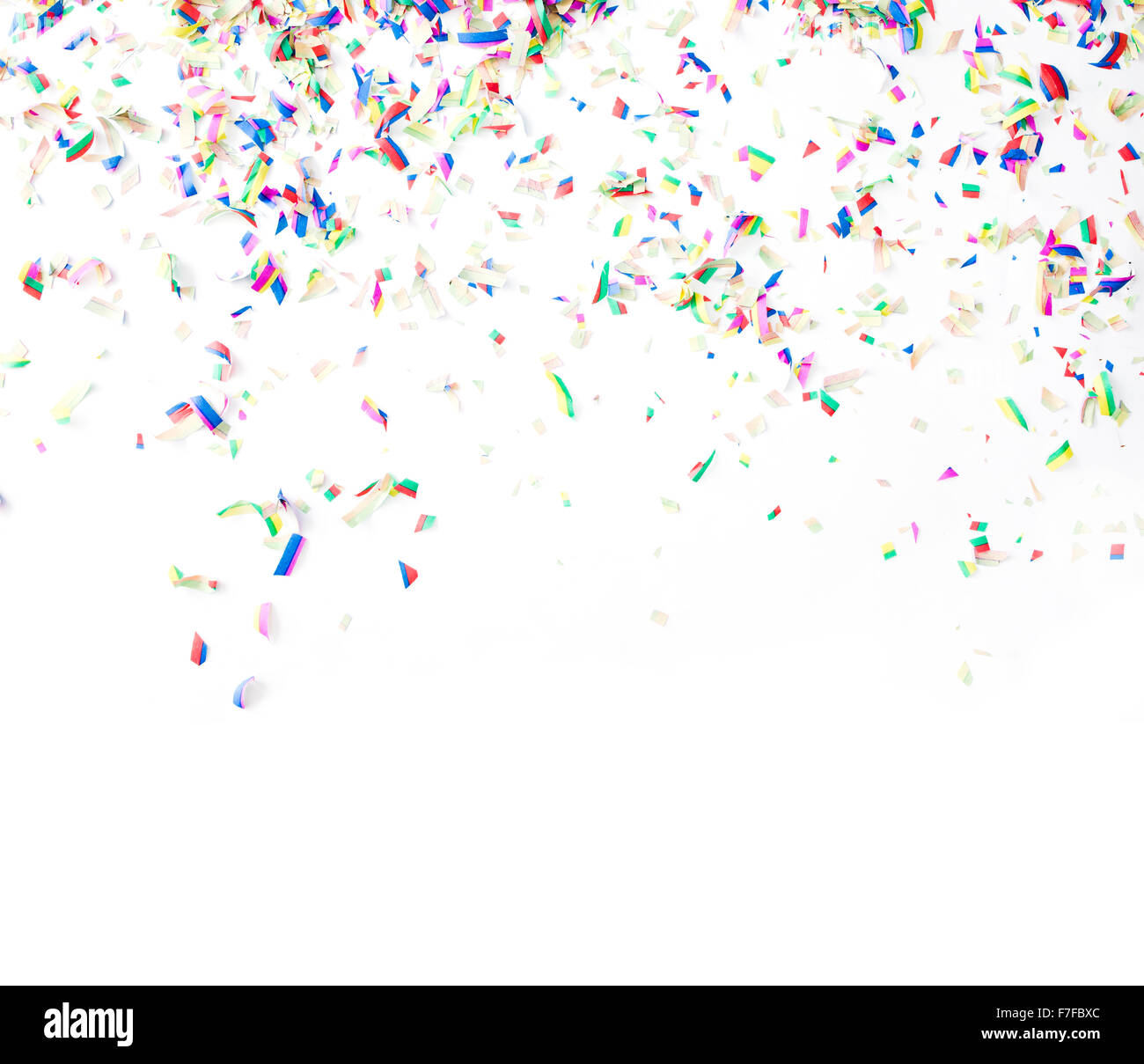 Colorful confetti on white background Stock Photo - Alamy